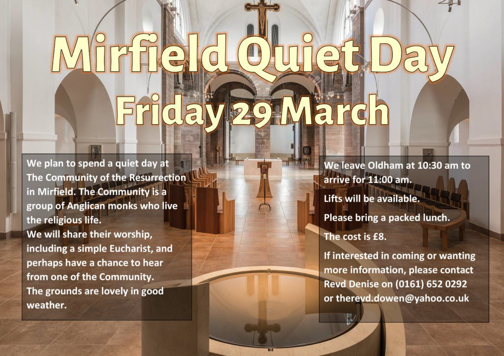 Quiet Day at Mirfield - Holy Trinity Church, Waterhead, Oldham